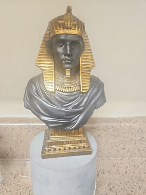 Egyptian Vintage Brass King Tut Pharaoh Bust Statue Head Tutankhamun ...