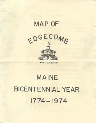 Edgecomb Maine Map Of Edgecomb Bicentennial Year 1774-1974 | eBay