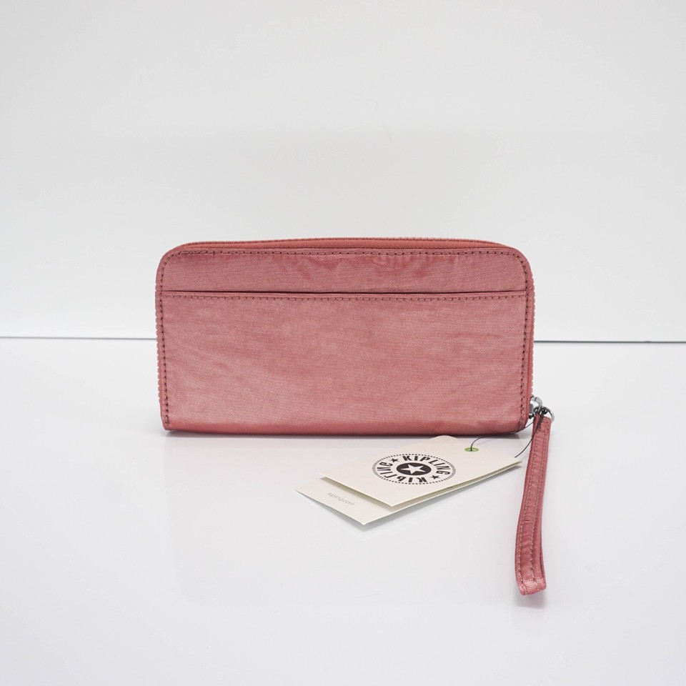 Kipling Alia Large Zip Around Wristlet Wallet KI2512 Polyamide Copper ...