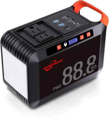 POWSTREAM P82 88.8W Portable Power Station for Outdoors, Camping, Home ...