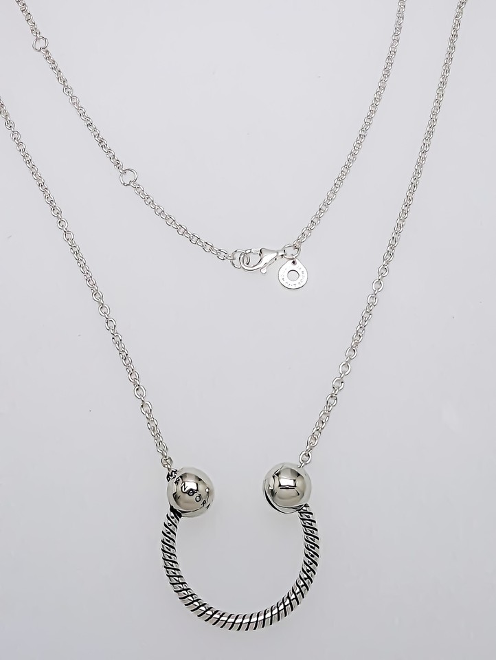 NEW 100% Authentic PANDORA 925 Silver U-shape Charm Pendant Necklace ...