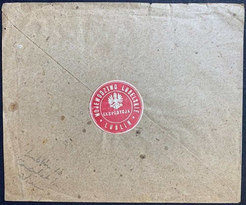 1924 Polish official express mail cover LUBLIN-VIENNA + special cachet ...
