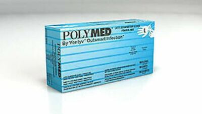 VENTYV POLYMED LATEX LARGE EXAM GLOVES, 100/BOX, 10 BOXES/CASE, 1 CASE ...