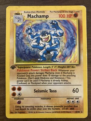 Ultra Rare 1st Edition Machamp 8/102 Holographic Pokemon Card | eBay