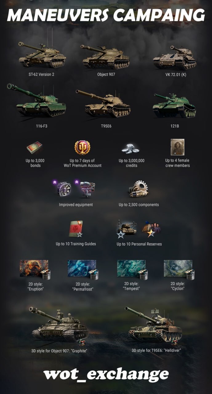 World Of Tanks l Maneuvers l Reward tank from Clan Campaign l EU SERVER ...