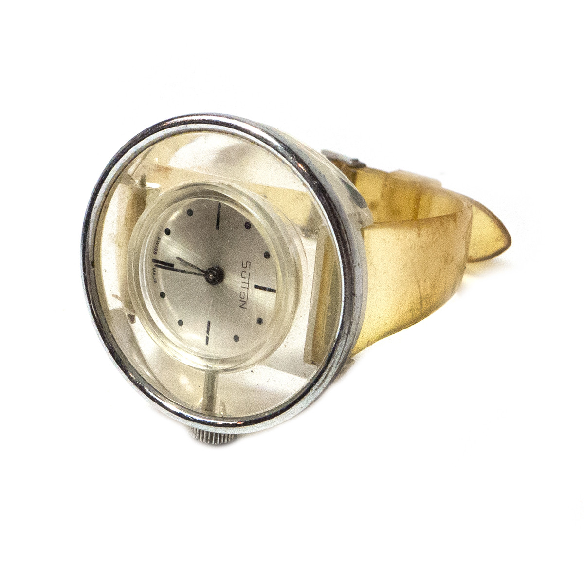 Vintage Retro Classic Round SUTTON Brand Clear Plastic Watch Wristwatch ...