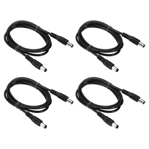 4 Pcs 3Ft Male to Male Plug 5.5 x 2.1mm DC Power Extension Cord Cable ...