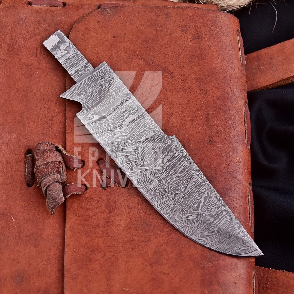 7'' Handmade Damascus Steel Blank Blade–Custom Knife Making Razor Sharp ...