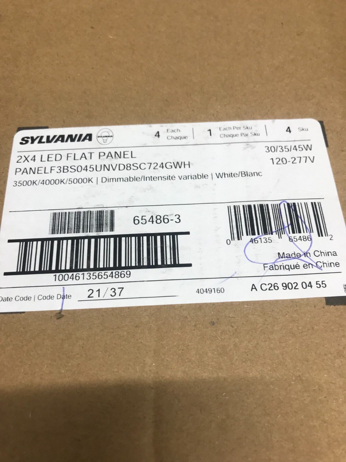 4- NEW Sylvania BC16849 PANELF3BS045UNVD8SC724GWH 65486 120V 45W | eBay