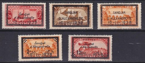French Colonies, Sanjak of Alexandretta 1938 Michel 21-25 MH* | eBay