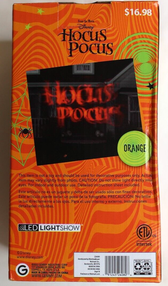 Hocus Pocus LED Shadow Waves Projector Halloween Disney Indoor Outdoor ...