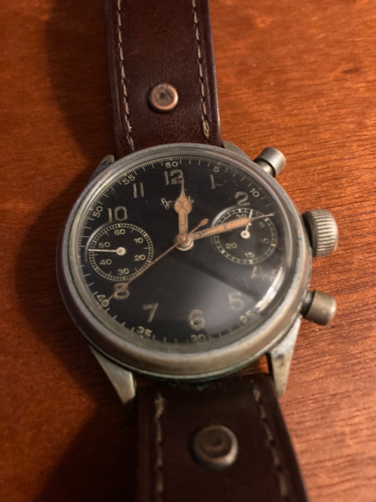 HANHART WWII Luftwaffe German Pilot Aviator Watch - Gem