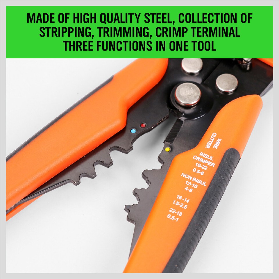 Self-Adjusting Insulation Wire Stripper cutter crimper Terminal Tool ...