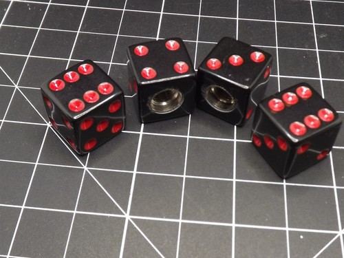 NEW Dice Valve Caps Stem Caps VW Rat Rod Ratrod Car Truck SUV Black ...