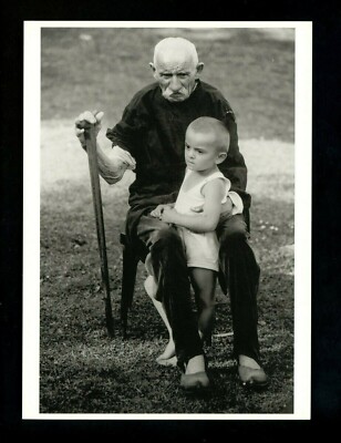 Art Photography Postcard John Launois Grandfather Grandchild Black Star ...
