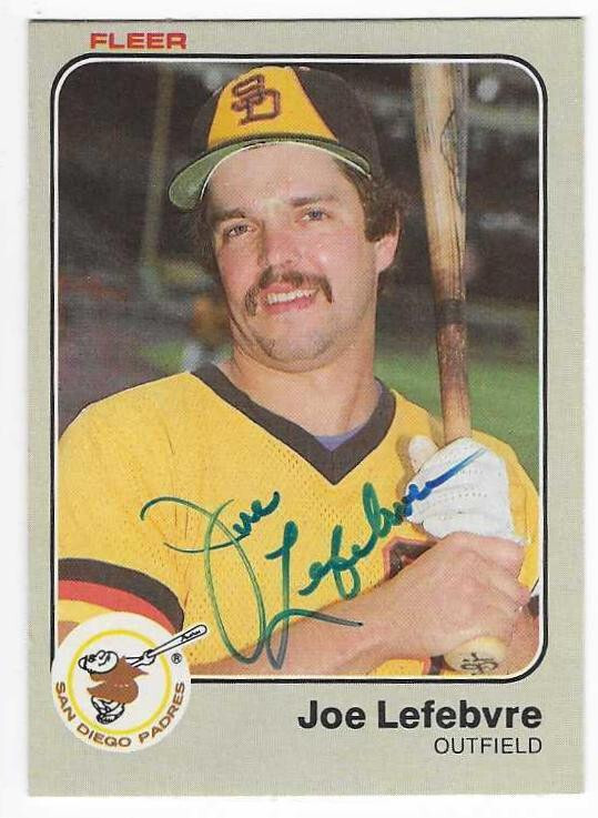 JOE LEFEBVRE 1983 FLEER AUTOGRAPHED SIGNED # 363 SAN DIEGO PADRES | eBay