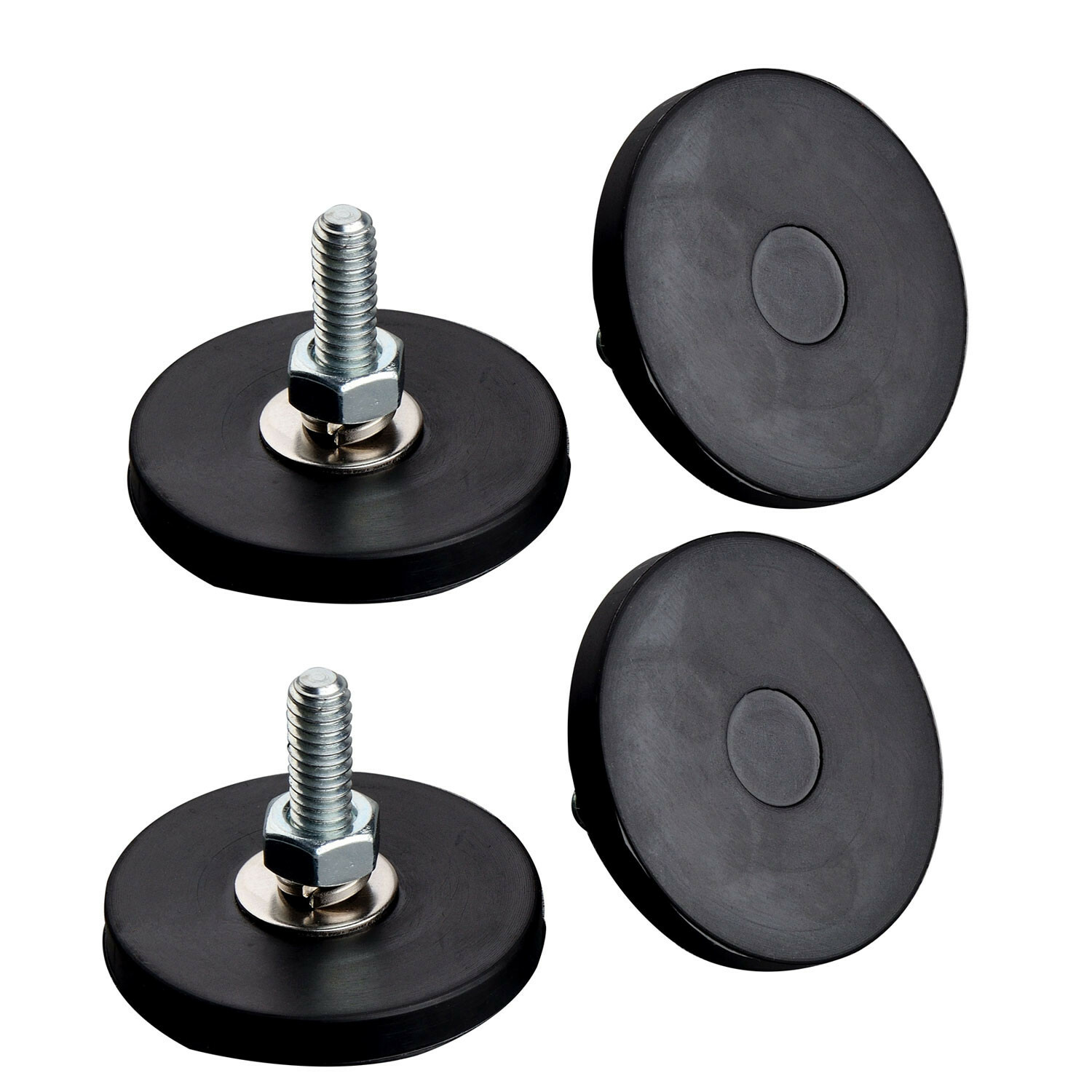 4PCS Rubber Coated Round Magnet D43mm 1/4''-20 Male Threaded Magnetic ...