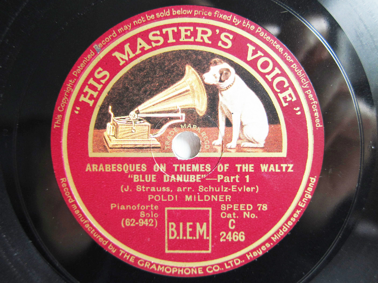 78rpm POLDI MILDNER Piano - STRAUSS ARABESQUES Blue Danube Waltz | eBay