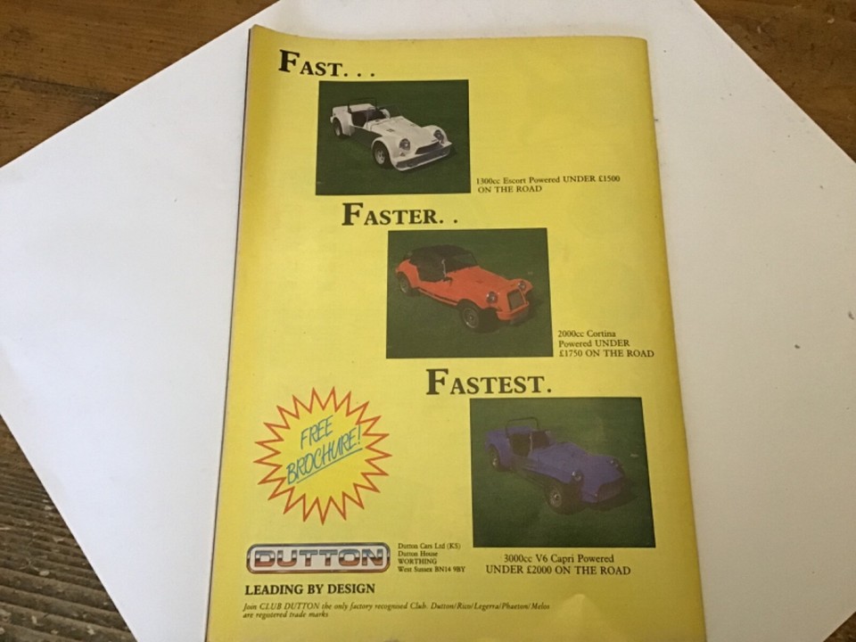 KIT CARS AND SPECIALS Magazine - Nov 1987 SS100 escort donors reflex ...