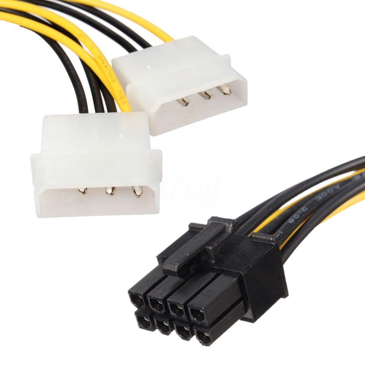 1STÜCKE 16 cm 8 Pin PCI Express Stecker Dual LP4 4Pin IDE Stromkabel ...