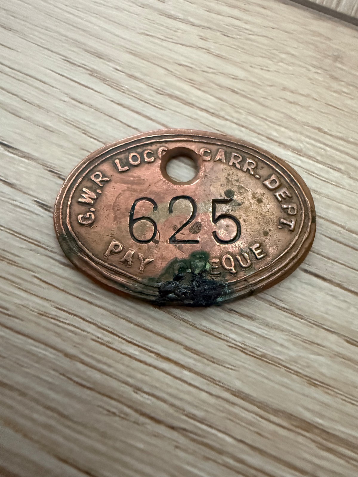 VINTAGE RAILWAY PAY CHEQUE TOKEN - GWR LOCO CARR DEPT 625 | eBay UK