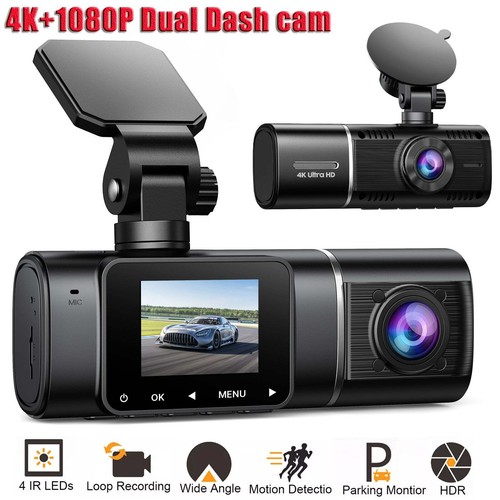 TOGUARD 4K Dual Dash Cam UHD 2160P+1080P Cabin Car DVR Camera Driving ...
