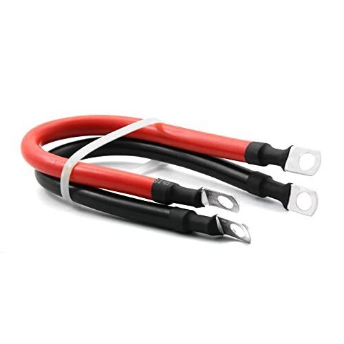 1/0 Battery Cables 4/0 AWG Gauge Red + Black Pure Copper Battery ...