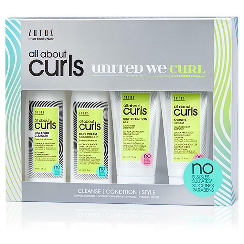 Zotos Professional All About Curls Starter Kit Nourish Define Defrizz ...