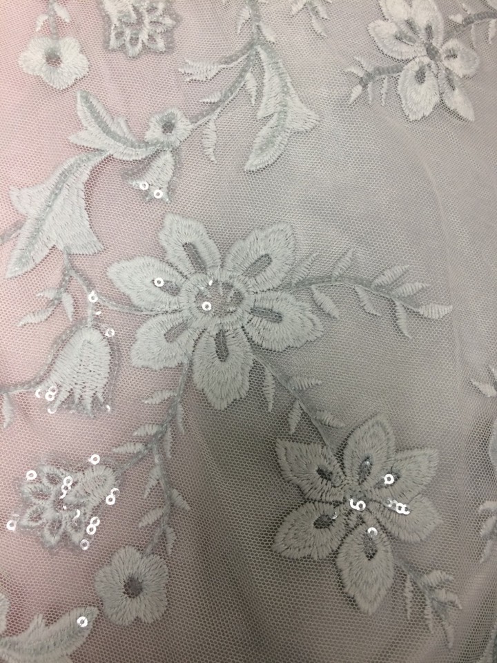 Sequin Embroidery Mesh Lace Fabric 48"-50'' wide sold by the yard ...