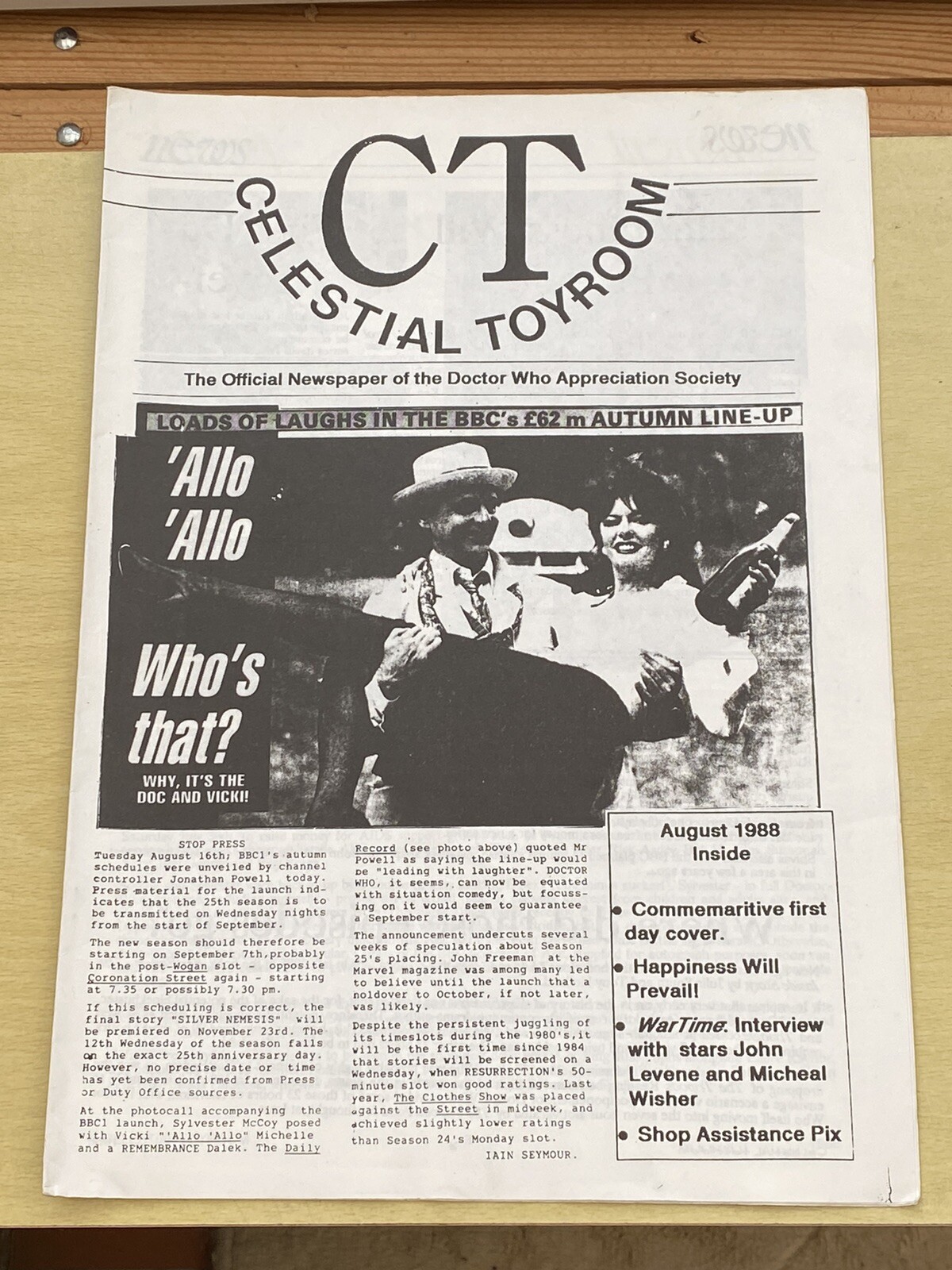 Doctor Who Magazine - DWAS Celestial Toyroom - August 1988 | eBay