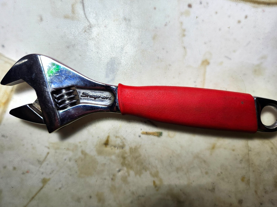 Snap-On Tools ADH8 USA 8" RED Soft Grip Flank Drive Adjustable Crescent ...