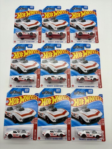 Lot Of 9 2025 Hot Wheels Target Red Edition 68 Corvette Gas Monkey ...