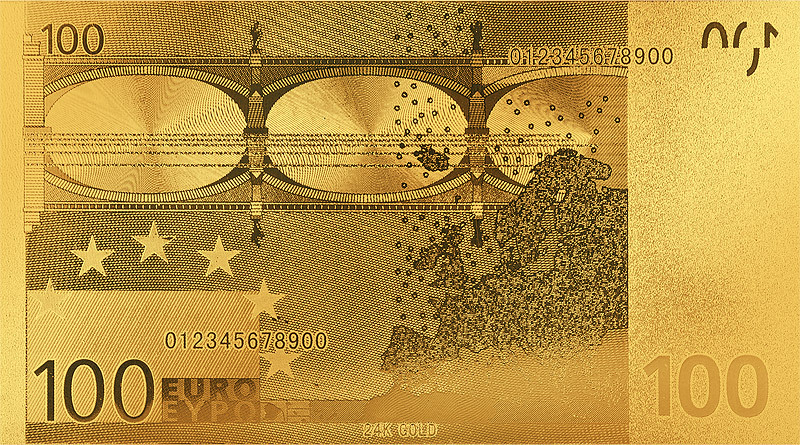 100 EURO GOLD BANKNOTE - GELDSCHEIN - VERGOLDET - SELTEN | eBay.de
