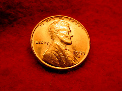 1955-S LINCOLN CENT NICE GEM BU RED CENT FROM AN ORIGINAL ROLL! #77 ...