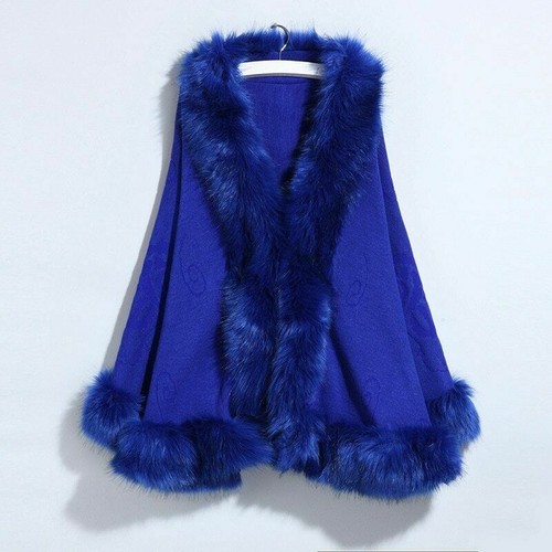 Winter Women Fur Coat Cape Autumn Winter Faux Fur Cape Coat Warm ...