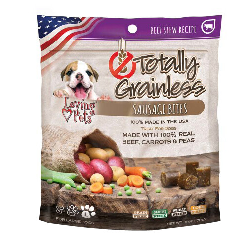Loving Pets Totally Grainless Sausage Bites Dog Treat Beef Stew, 1 Each ...