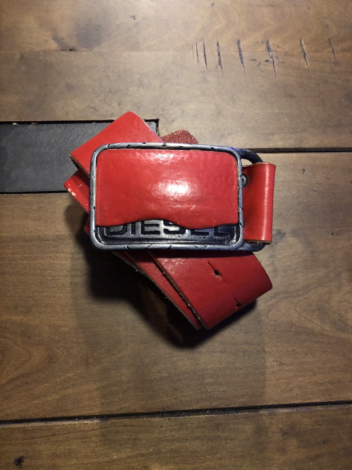 Very Rare Limited Edition Diesel Red Leather Belt In … - Gem