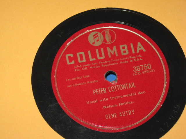 Gene Autry "Peter Cottontail / That Funny Little Bunny" Columbia 78 ...