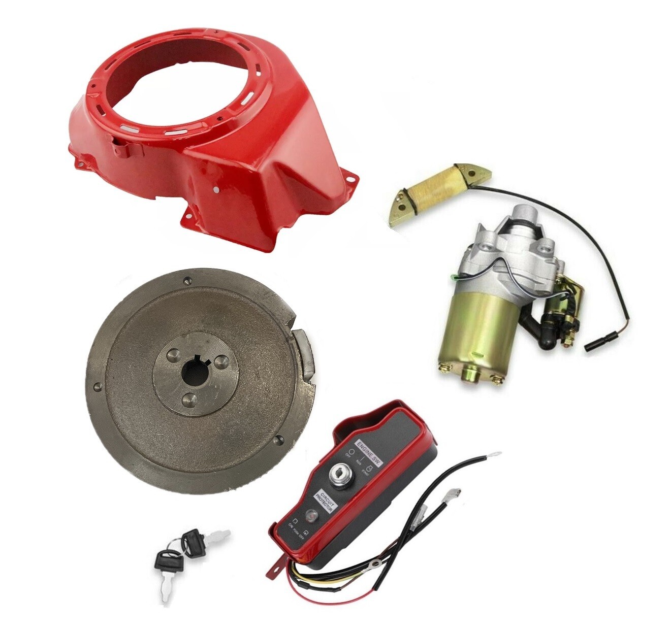 Starter Motor New Style Flywheel Electric Start Kit Fits GX390 13HP ...