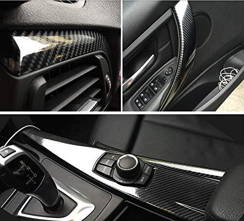 Black Carbon Fiber Vinyl Wrap Sticker Bubble Free Anti-Wrinkle, 1Ftx5Ft ...