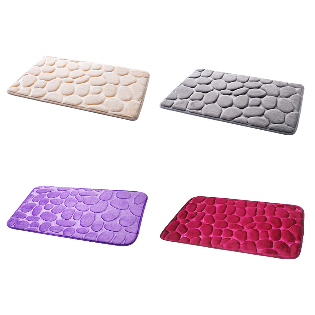 Cobblestone Embossed Bath Mat Non-slip Carpets Bathtub Floor Rug Room ...