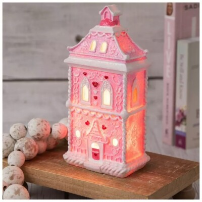 Pink Glitter Light Up Gingerbread House Valentine's Day Decor 7.25" | eBay