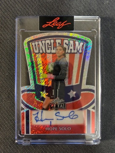 2025 Leaf Independence Day Uncle Sam HOPE SOLO #1/1 Silver Auto Jersey ...