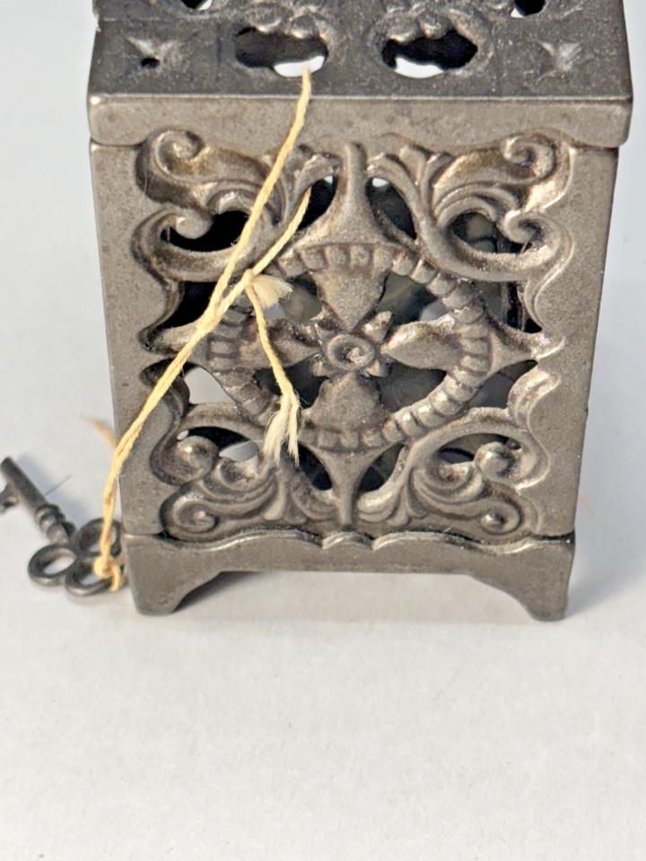 Antique J. E. Stevens Cast Iron Coin Bank with Working Key MM-122 | eBay