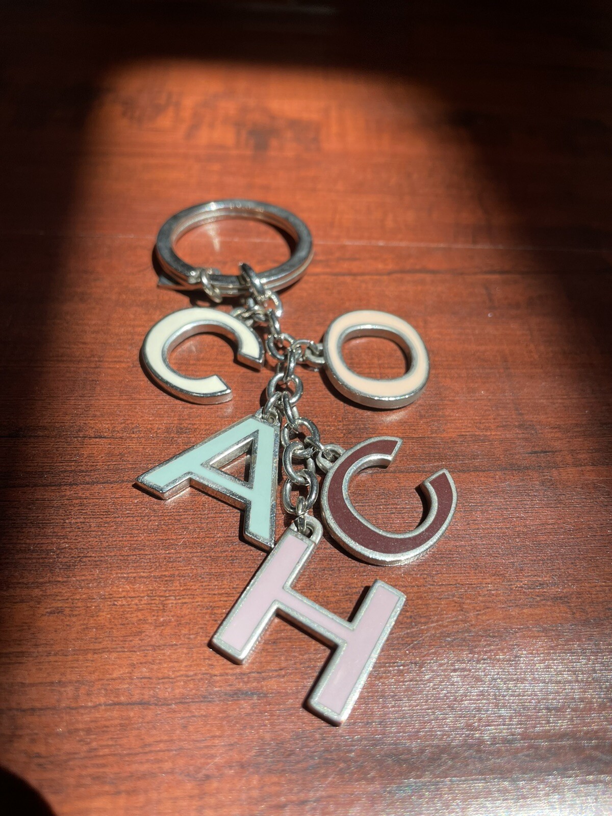 Vintage COACH Keychain Letter Key Fob - Gem