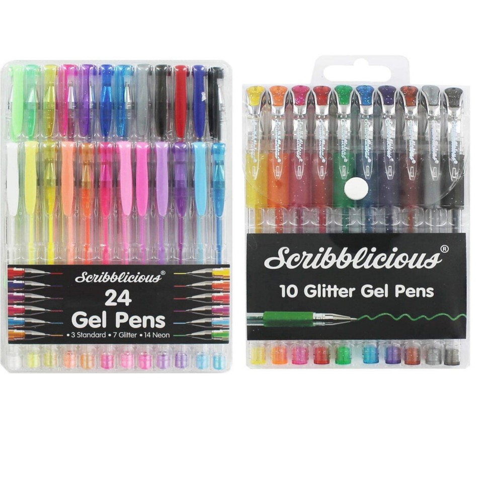 Scribblicious Gel And Glitter Pens Pack of 10 and 24 | eBay