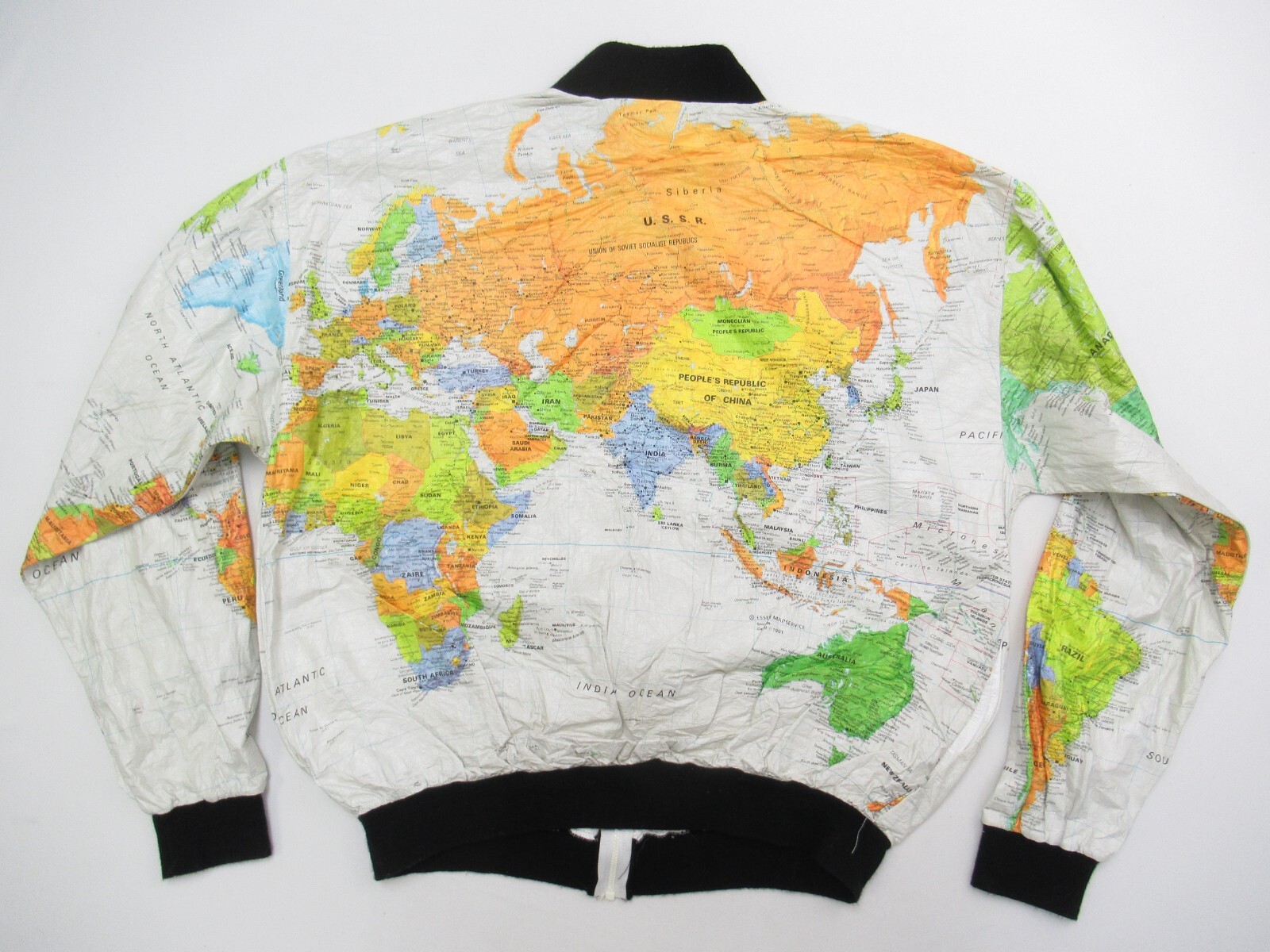 Vintage Wearin The World Map Jacket Mens Size XL Tyve… - Gem