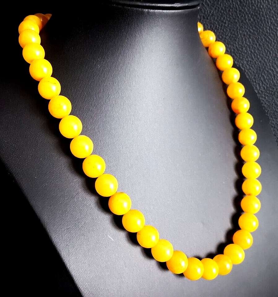Baltic Genuine Amber Ambre Bernstein Stone 11 mm Beads Necklace | eBay