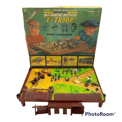 1966 F-TROOP Magnetic Action Fort Courage Play Set Tv Show Multiple Toy ...
