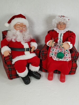 Vintage Animated Mr. & Mrs. Santa Clause Sound and Motion Figures 1995 ...